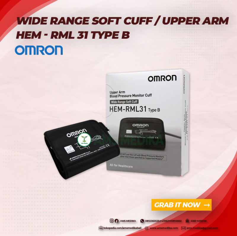 Wide Range Soft Cuff HEM-RML31 Type B Omron - AMS MEDIKA