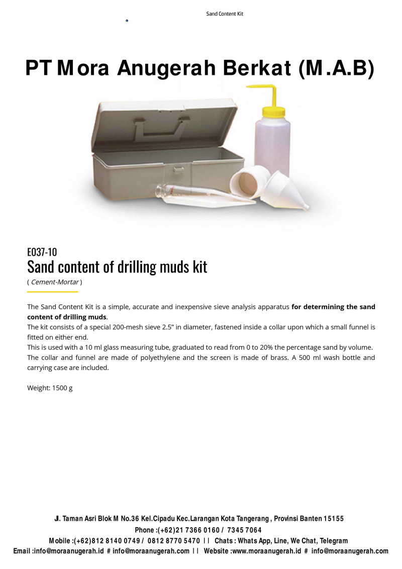 MATEST - Baroid Mud Density Balance & Filter Press For Muds - PT Mora ...