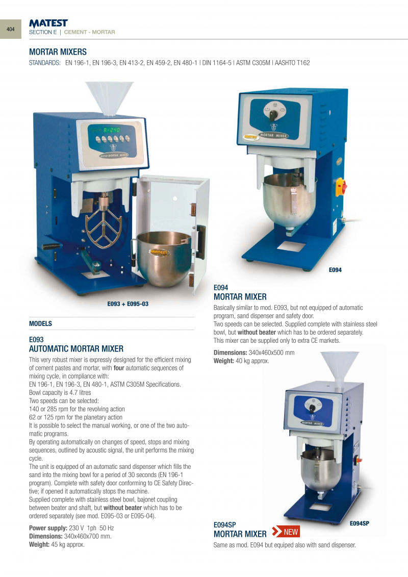 MATEST - AUTOMATIC MORTAR MIXER,MORTAR MIXER TESTS,MIXMATIC AUTOMATIC ...