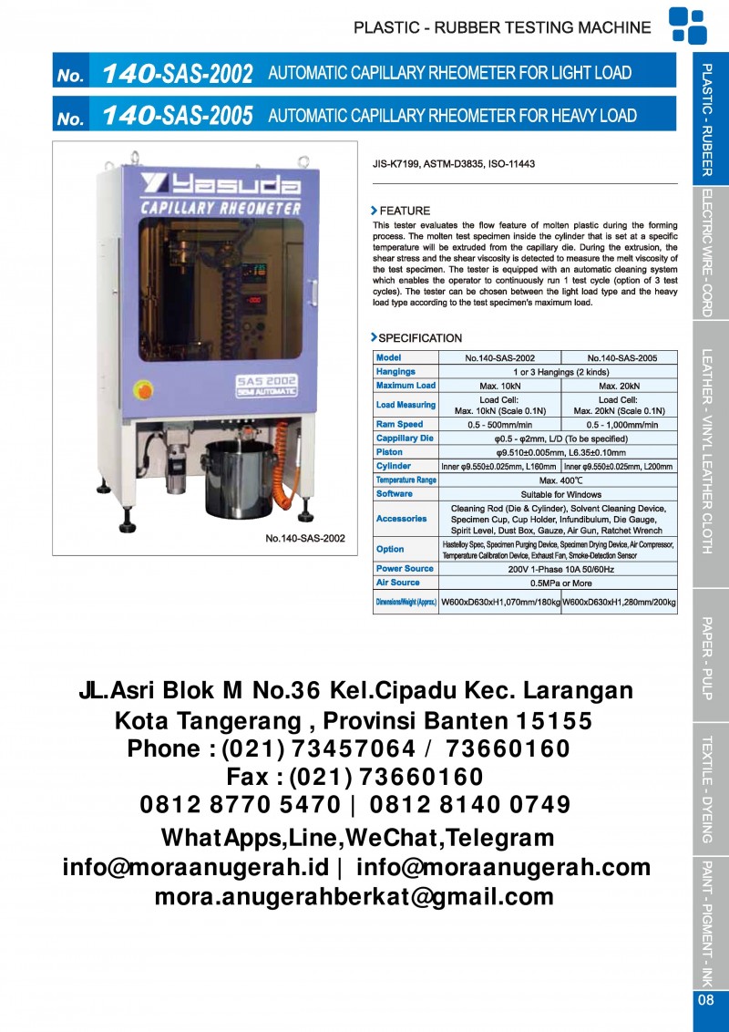 AUTOMATIC CAPILLARY RHEOMETER - PT Mora Anugerah Berkat