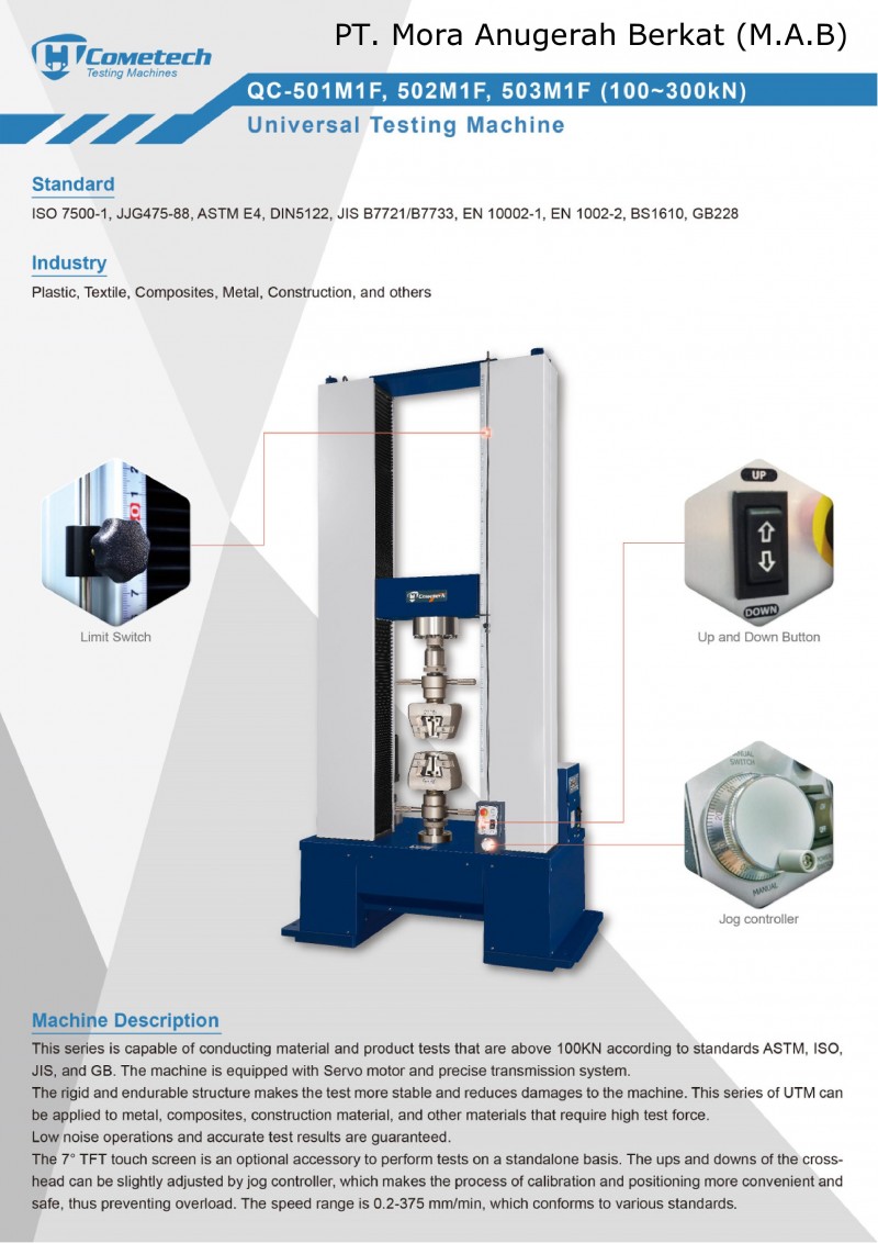 Universal Testing Machine (100kN - 300kN) - PT Mora Anugerah Berkat