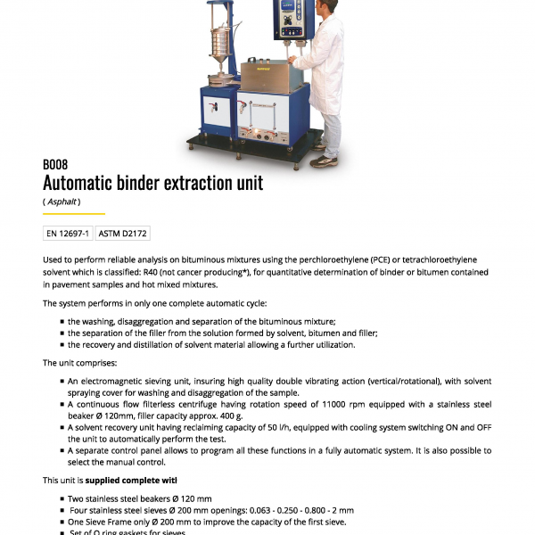 AUTOMATIC BINDER EXTRACTION UNIT - PT Mora Anugerah Berkat