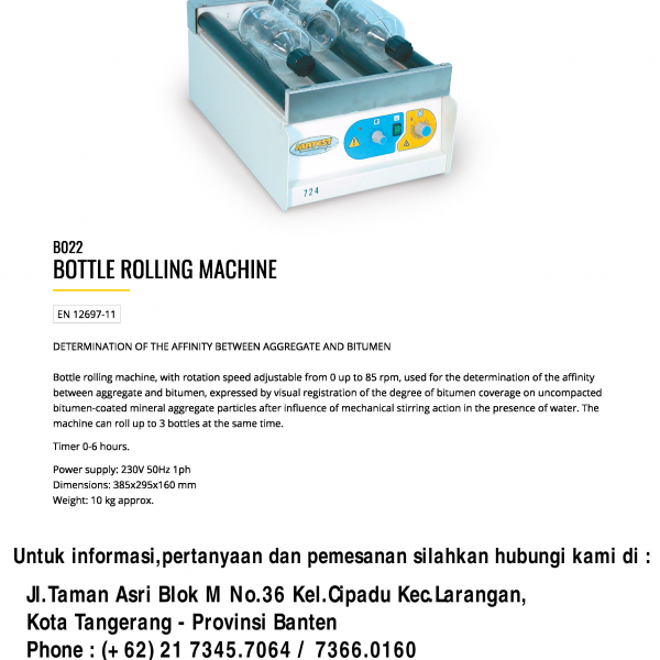 MATEST - BOTTLE ROLLING MACHINE - PT Mora Anugerah Berkat