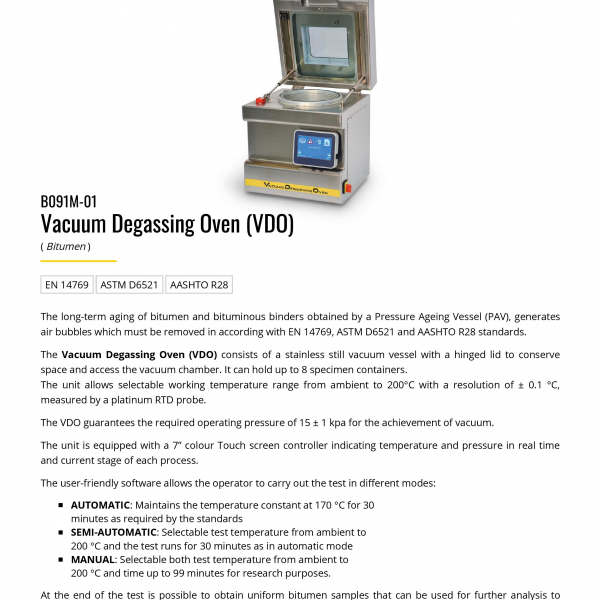 MATEST - VACUUM DEGASSING OVEN - PT Mora Anugerah Berkat