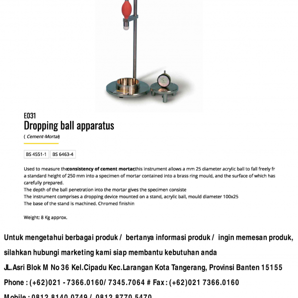 MATEST - Bulk Density Of Lime & Dropping Apparatus - PT Mora Anugerah ...