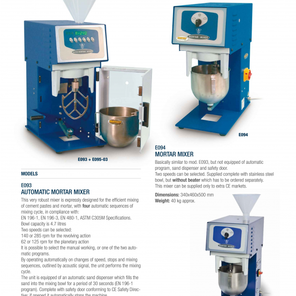MATEST - AUTOMATIC MORTAR MIXER,MORTAR MIXER TESTS,MIXMATIC AUTOMATIC ...