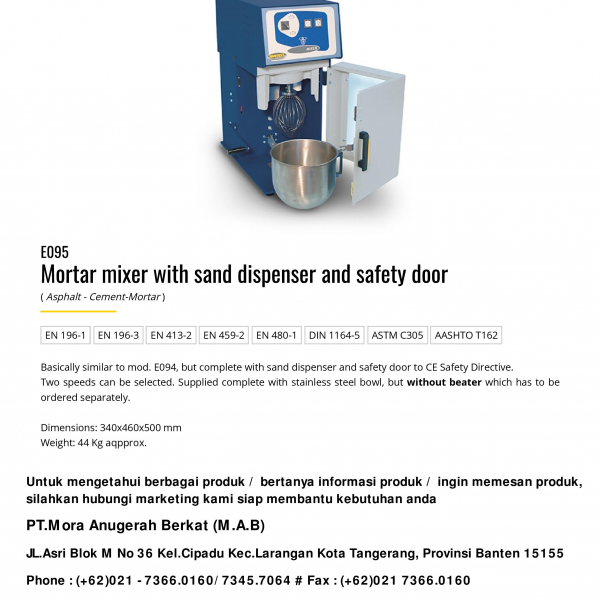 MATEST - AUTOMATIC MORTAR MIXER,MORTAR MIXER TESTS,MIXMATIC AUTOMATIC ...