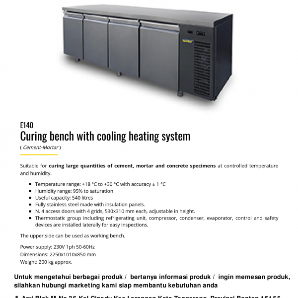 MATEST - WATERBATH,CURING CABINET FOR CEMENT - PT Mora Anugerah Berkat