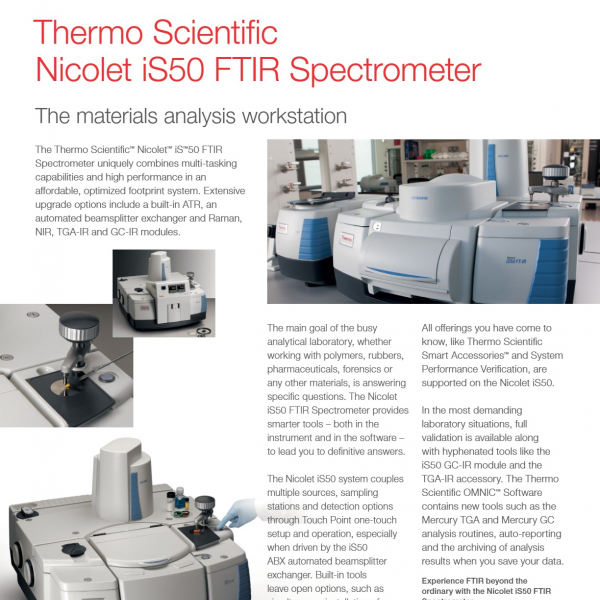 Nicolet iS50 FTIR Spectrometer - PT Mora Anugerah Berkat