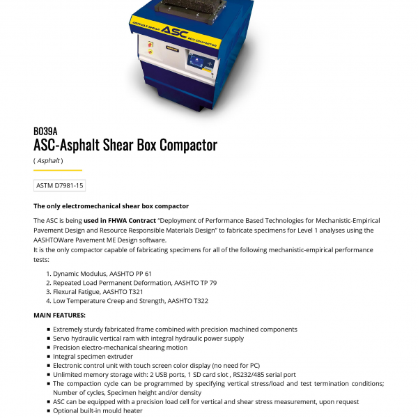 ASPHALT SHEAR BOX COMPACTOR (ASC) - PT Mora Anugerah Berkat