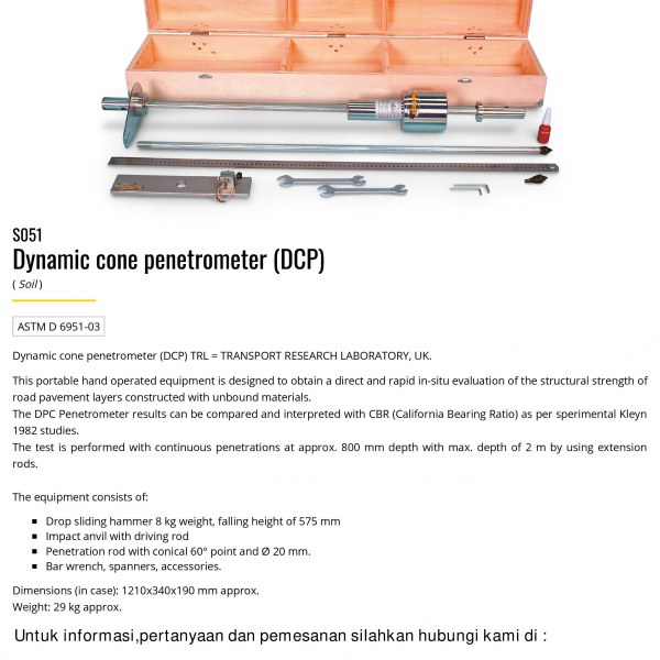 Dynamic Cone Penetrometer (DCP) - PT Mora Anugerah Berkat