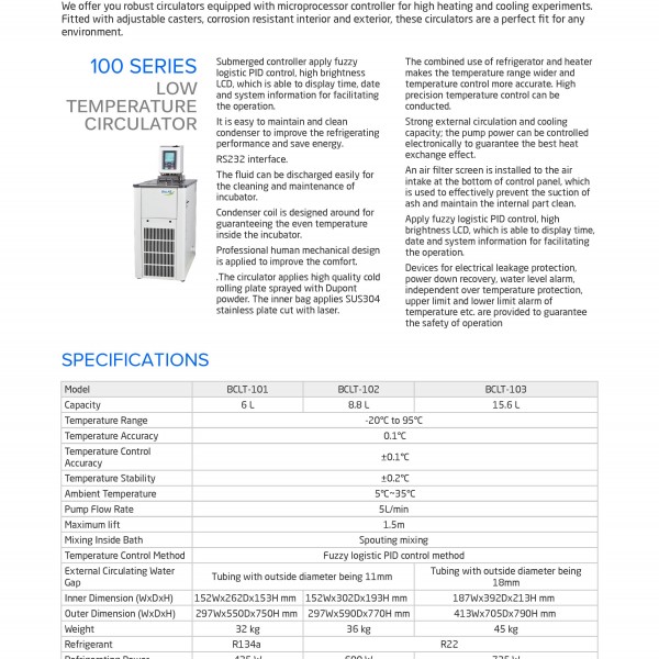 BIOLAB Low Temperature Circulator - PT Mora Anugerah Berkat