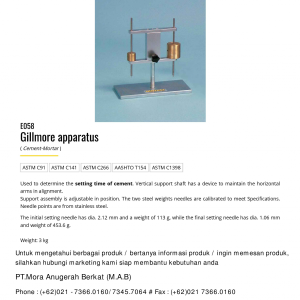 MATEST - Vicat Apparatus / Vicatronics - PT Mora Anugerah Berkat